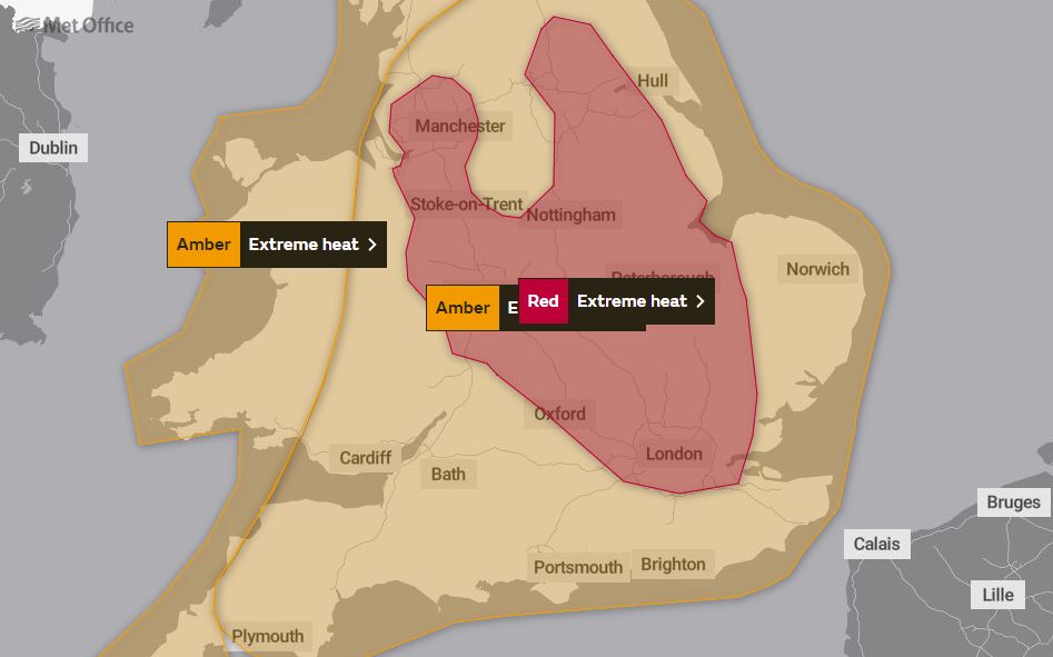 Amber heat warning for next week increased to RED - Extreme heat ...